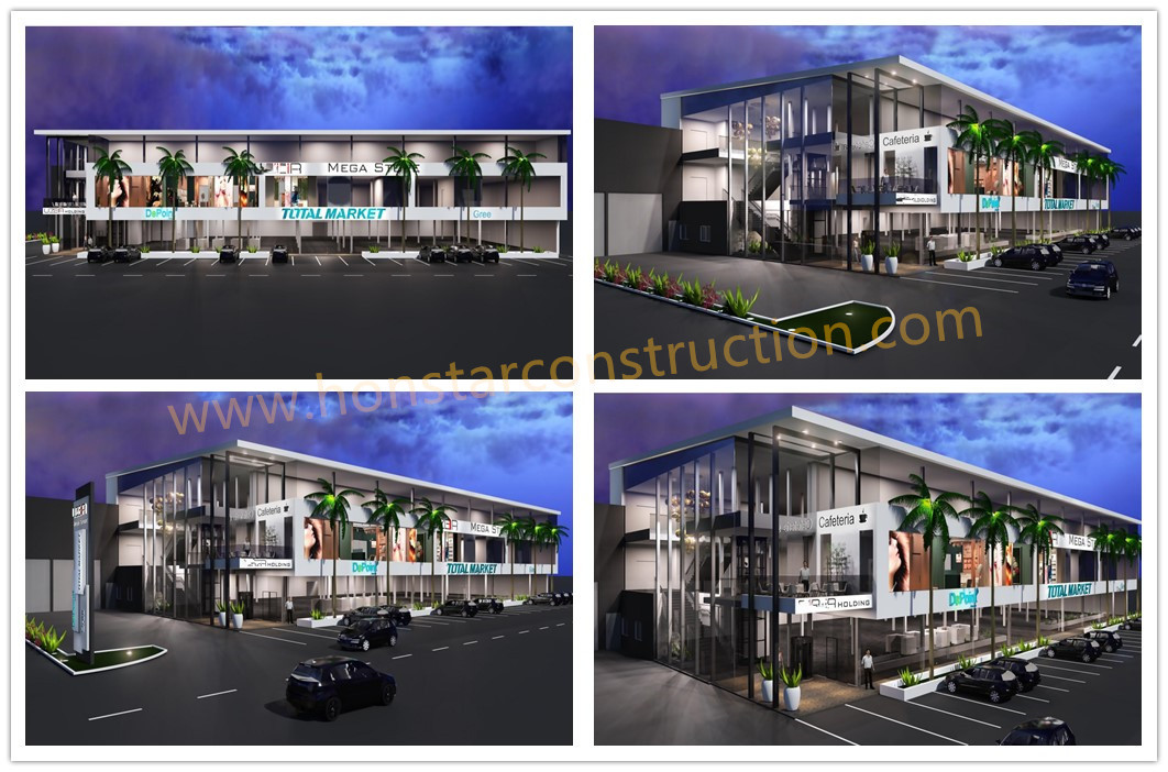 Steel Structure Prefabricated Building Commercial Center/Prefab ...