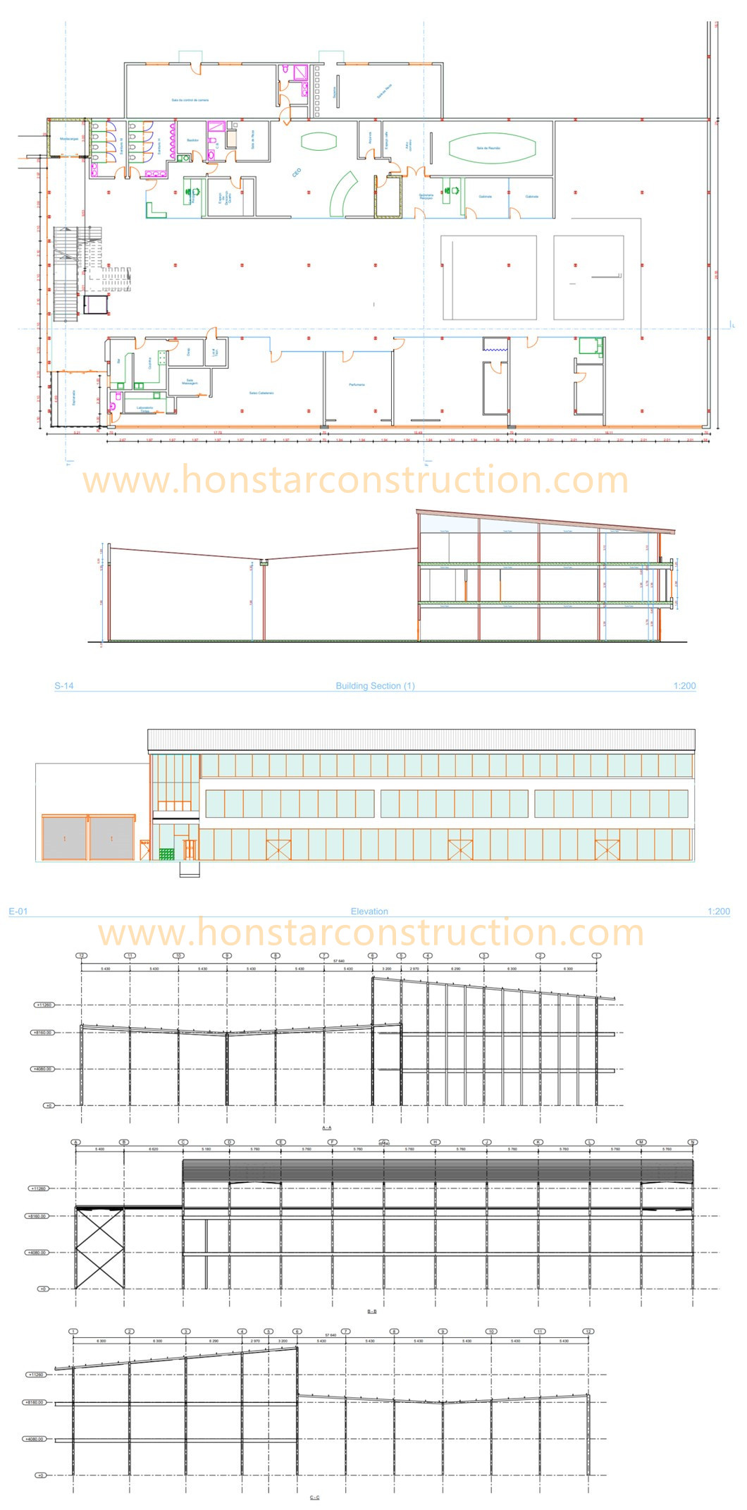 Steel Structure Prefabricated Building Commercial Center/Prefab ...