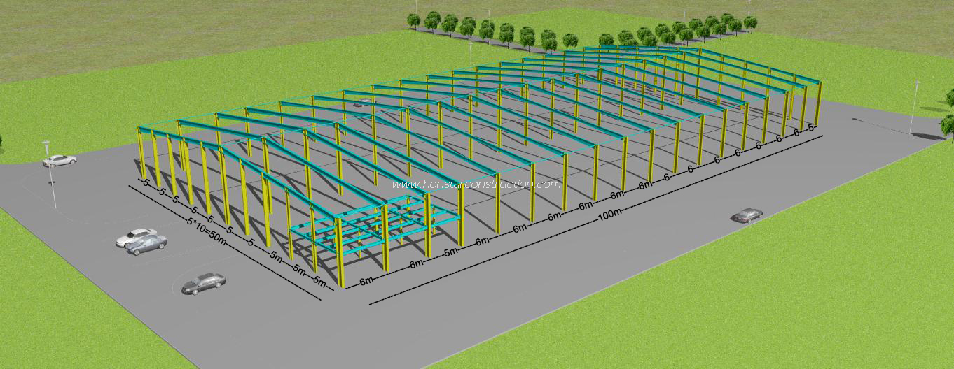 100m X 50m X 8m Steel Structures Framing Building From China ...
