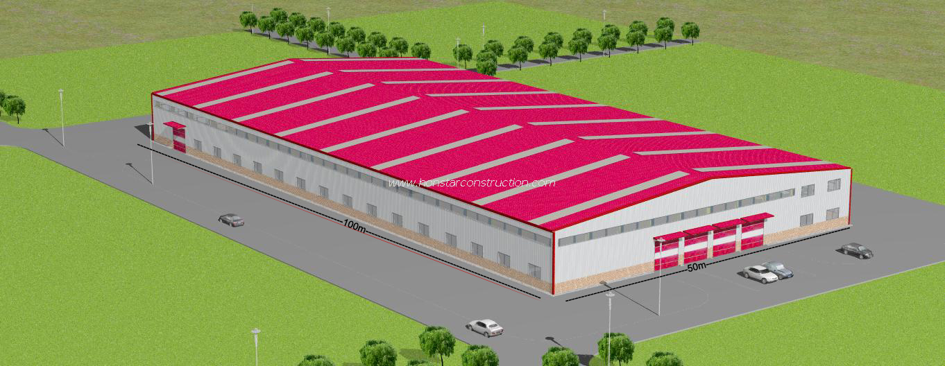 100m X 50m X 8m Steel Structures Framing Building From China ...